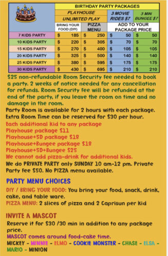 Prices | The Family Playhouse